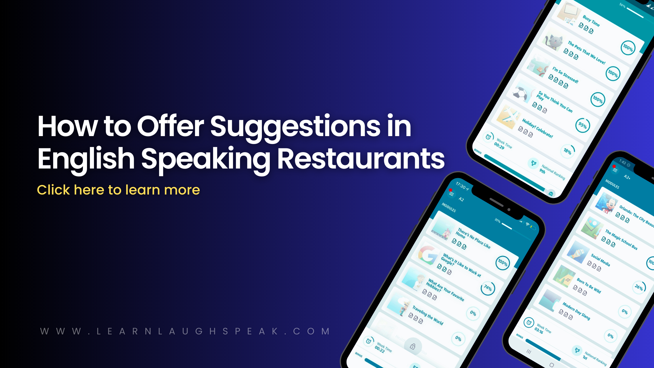 How to Offer Suggestions in English Speaking Restaurants - Learn Laugh ...